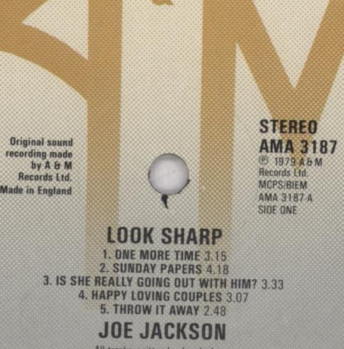 Joe Jackson Look Sharp! UK vinyl LP album (LP record) (781814)