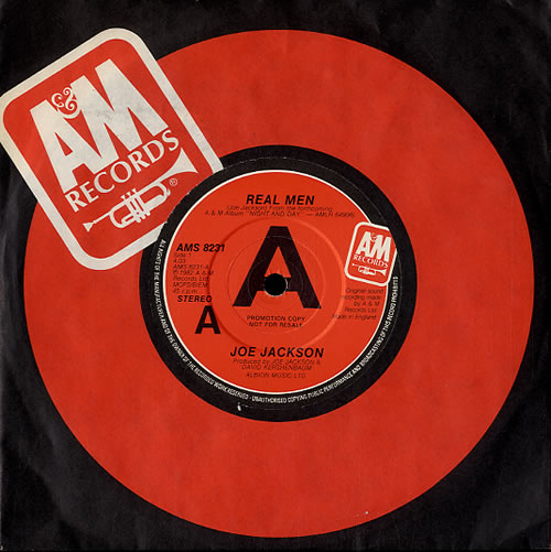 Joe Jackson Real Men UK Promo 7" vinyl single (7 inch record / 45) (590274)