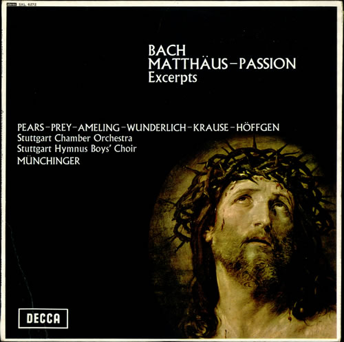 Johann Sebastian Bach Matthaus-Passion UK vinyl LP album (LP record ...