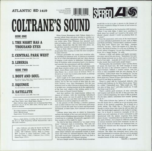 John Coltrane Coltrane's Sound US vinyl LP album (LP record) (795679)