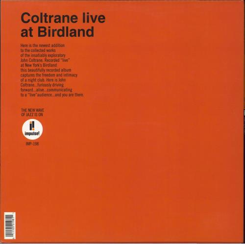 John Coltrane Live At Birdland - 180gm Vinyl US vinyl LP album (LP record) (803928)