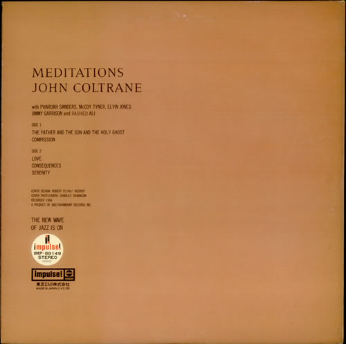 John Coltrane Meditations Japanese Promo vinyl LP album (LP record ...