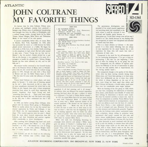 John Coltrane My Favorite Things US vinyl LP album (LP record) (796805)