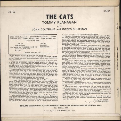 John Coltrane The Cats - 1st UK vinyl LP album (LP record) (788150)