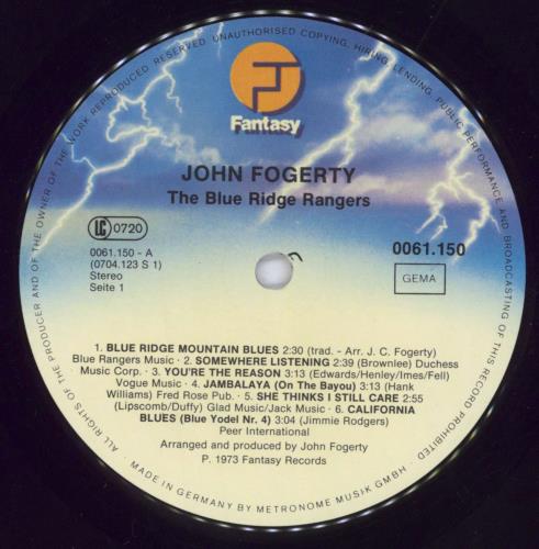 John Fogerty Blue Ridge Rangers - shrink German vinyl LP album (LP ...