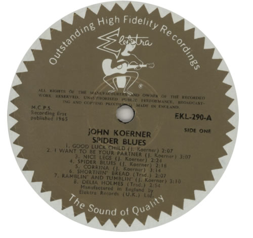 John Koerner Spider Blues UK vinyl LP album (LP record) (594813)