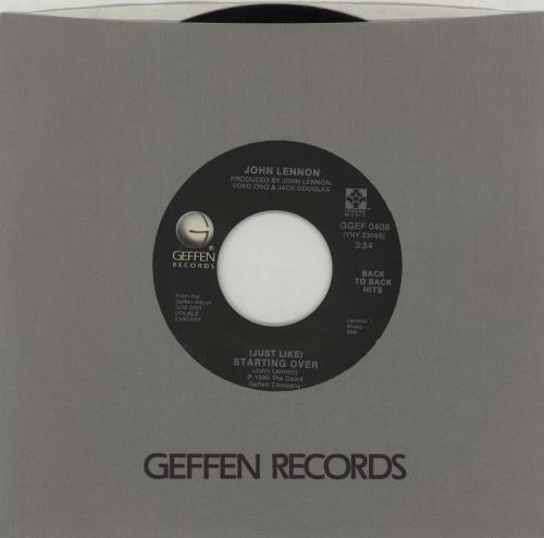 John Lennon (Just Like) Starting Over US 7" vinyl single (7 inch record ...
