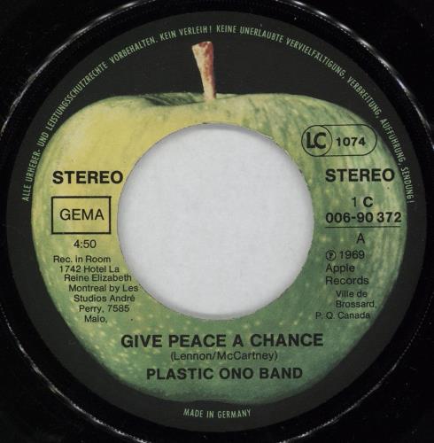 John Lennon Give Peace A Chance German 7" vinyl single (7 inch record ...