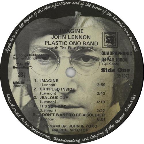John Lennon Imagine + Poster & Inner Australian vinyl LP album (LP ...