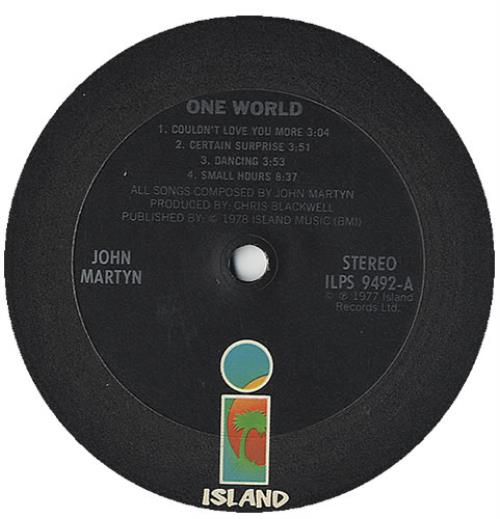 John Martyn One World US vinyl LP album (LP record) (439026)