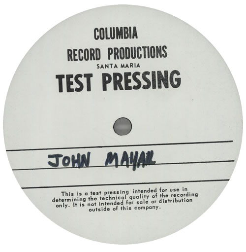 John Mayall Notice To Appear - Test Pressing US vinyl LP album (LP ...