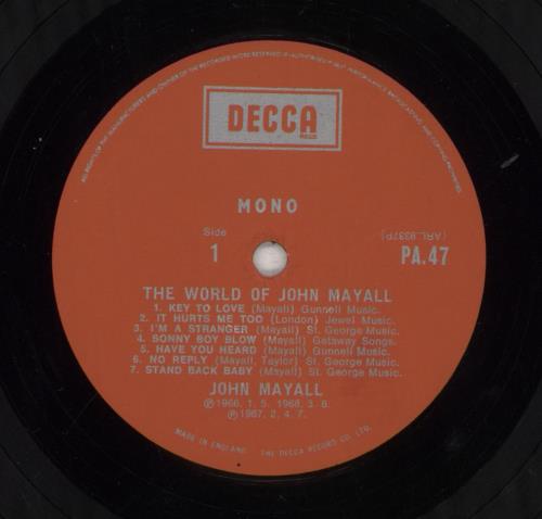 John Mayall The World Of John Mayall UK vinyl LP album (LP record) (546862)