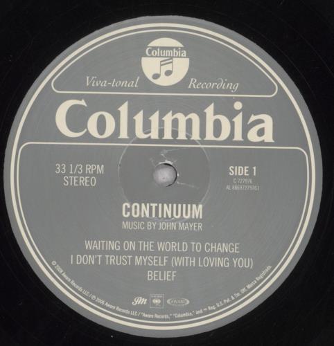 John Mayer Continuum US 2-LP vinyl record set (Double LP Album) (847614)