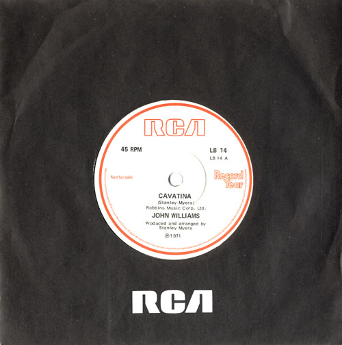 John Williams (Guitarist) Cavatina UK Promo 7" vinyl single (7 inch ...