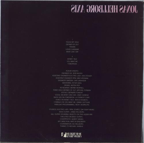 Jonas Hellborg Axis Swedish vinyl LP album (LP record) (775683)