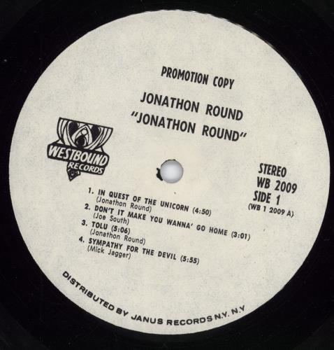 Jonathon Round Jonathon Round US Promo vinyl LP album (LP record) (778947)