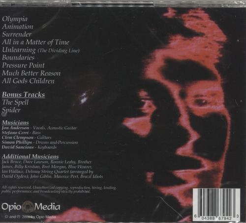 Jon Anderson Animation - Sealed UK CD album (CDLP) (748952)