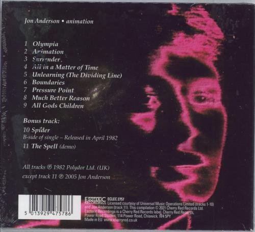 Jon Anderson Animation - Sealed UK CD album (CDLP) (784005)