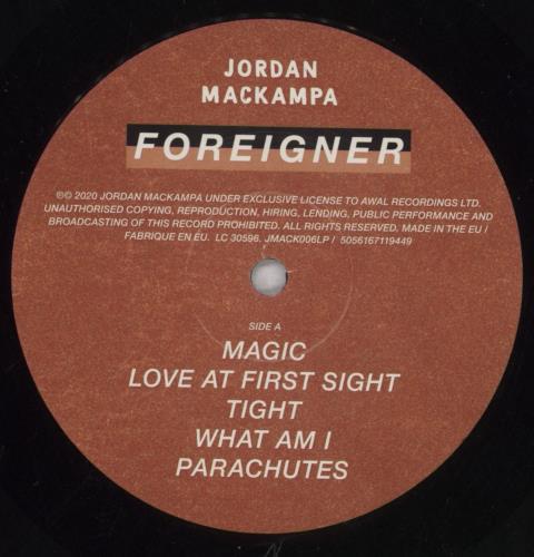 Jordan MacKampa Foreigner UK vinyl LP album (LP record) (847887)
