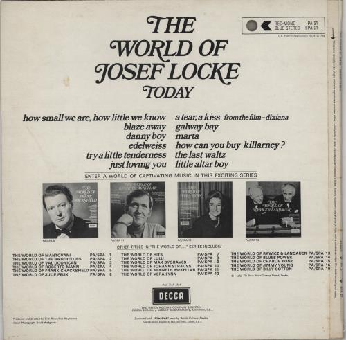 Josef Locke The World Of Josef Locke Today UK vinyl LP album (LP record ...