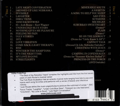 Josh Rouse The Best Of The Rykodisc Years US 2 CD album set (Double CD ...