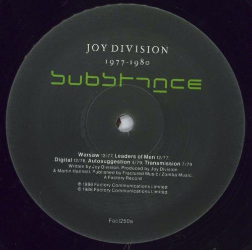 Joy Division Substance 1977-1980 UK vinyl LP album (LP record) (102658)