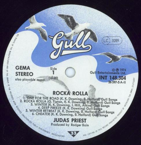 Judas Priest Rocka Rolla German vinyl LP album (LP record) (812556)