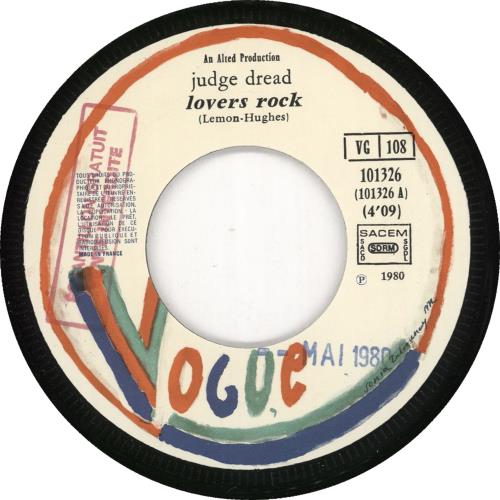 Judge Dread Lover's Rock French 7" vinyl single (7 inch record / 45 ...