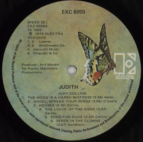 Judy Collins Judith US vinyl LP album (LP record) (754562)