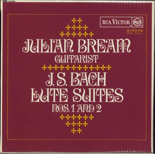 Julian Bream J. S. Bach Lute Suites Nos. 1 And 2 UK vinyl LP album (LP ...