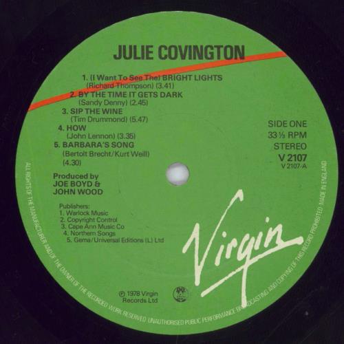 Julie Covington Julie Covington UK vinyl LP album (LP record) (278642)