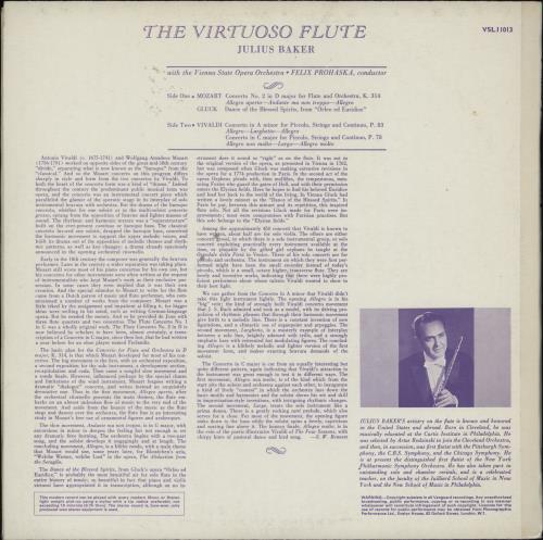 Julius Baker The Virtuoso Flute Volume 2 UK vinyl LP album (LP record ...