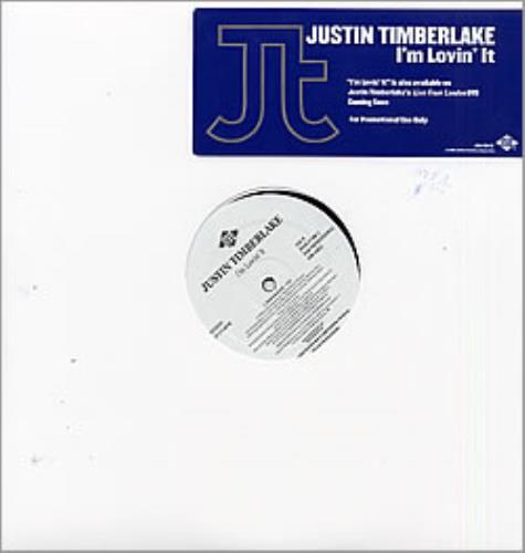 Justin Timberlake I'm Lovin' It US Promo 12" vinyl single (12 inch ...