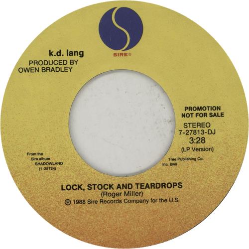 K.D. Lang Lock Stock & Teardrops US Promo 7" vinyl single (7 inch ...