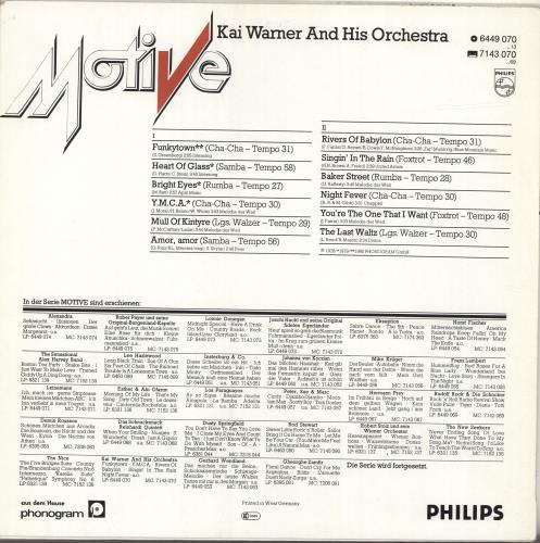 Kai Warner Motive German vinyl LP album (LP record) (691078)