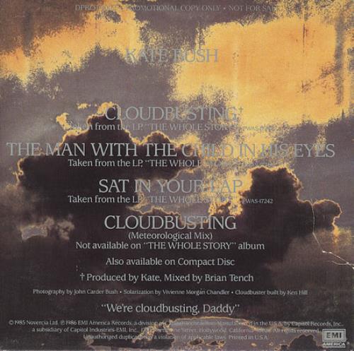 Kate Bush Cloudbusting US Promo CD single (CD5 / 5") (41411)