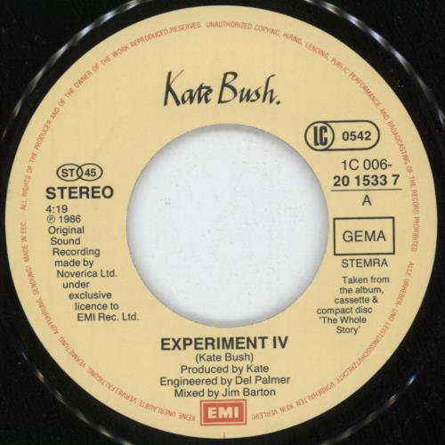Kate Bush Experiment IV German 7" vinyl single (7 inch record / 45 ...