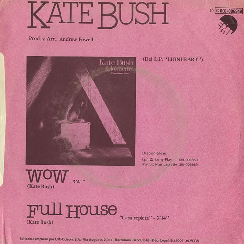 Kate Bush Wow Spanish 7" vinyl single (7 inch record / 45) (92105)