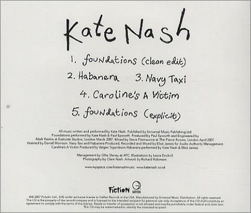 Kate Nash Foundations US Promo 2-disc CD/DVD set (436483)