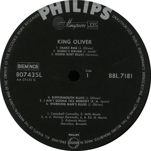 King Oliver King Oliver UK vinyl LP album (LP record) (528024)