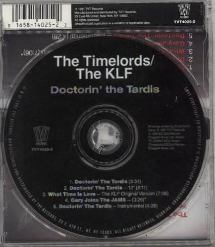 KLF Doctorin' The Tardis US CD single (CD5 / 5") (866080)