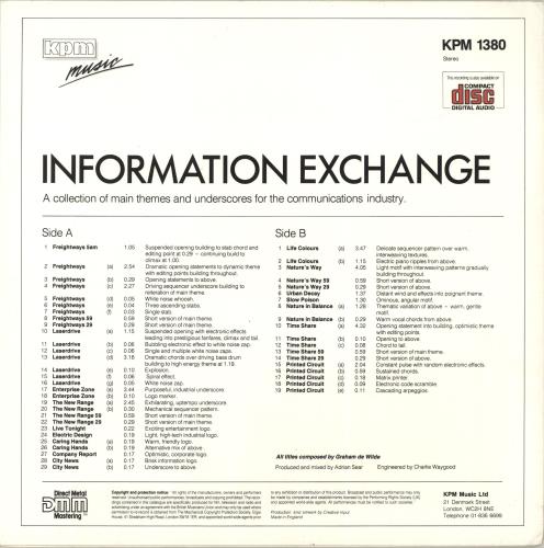 KPM Library Information Exchange UK vinyl LP album (LP record) (689338)