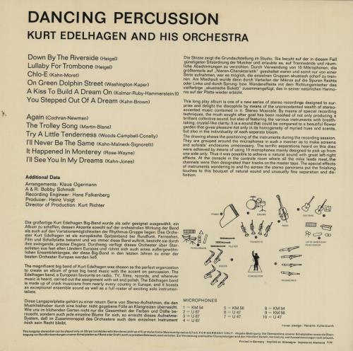 Kurt Edelhagen Dancing Percussion German vinyl LP album (LP record ...