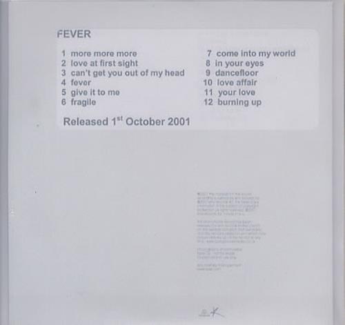 Kylie Minogue Fever UK Promo CD album (CDLP) (352826)