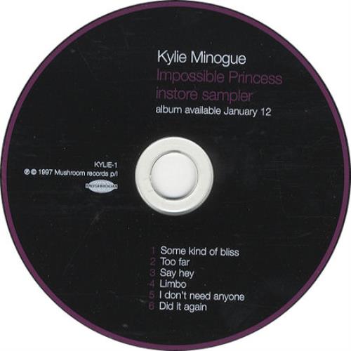 Kylie Minogue Impossible Princess Instore Sampler Australian Promo CD ...