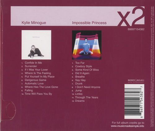 Kylie Minogue Kylie Minogue / Impossible Princess UK 2 CD album set ...