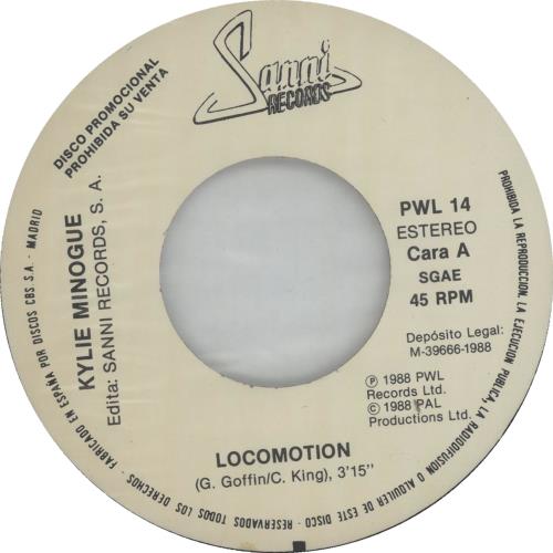 Kylie Minogue Locomotion - 1 Sided Spanish Promo 7" vinyl single (7 ...