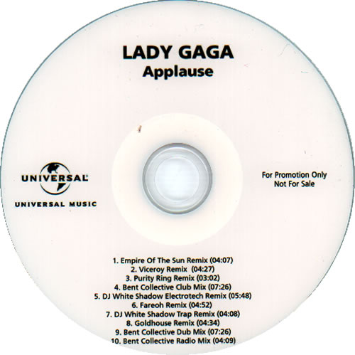 Lady Gaga Applause UK Promo CD-R acetate (636757)