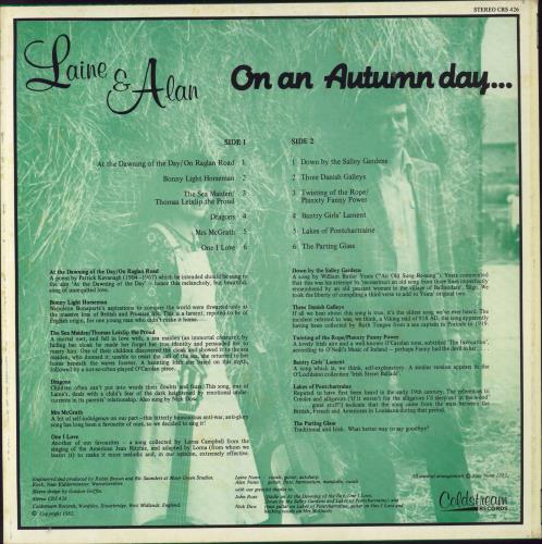 Laine & Alan On An Autumn Day... UK vinyl LP album (LP record) (792978)