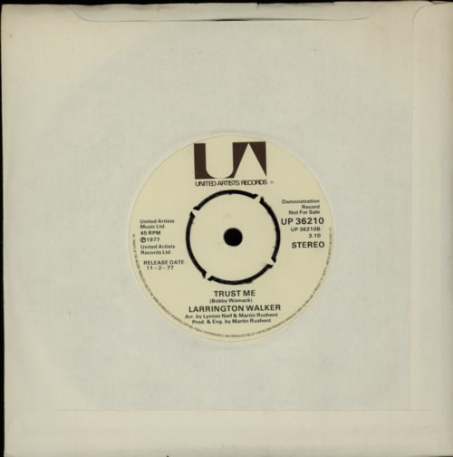 Larrington Walker Joy UK Promo 7" vinyl single (7 inch record / 45 ...